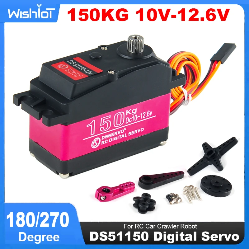 DS51150-Servo-rob-tico-de-metal-digital-150KG-180-270-graus-prova-d-gua ...