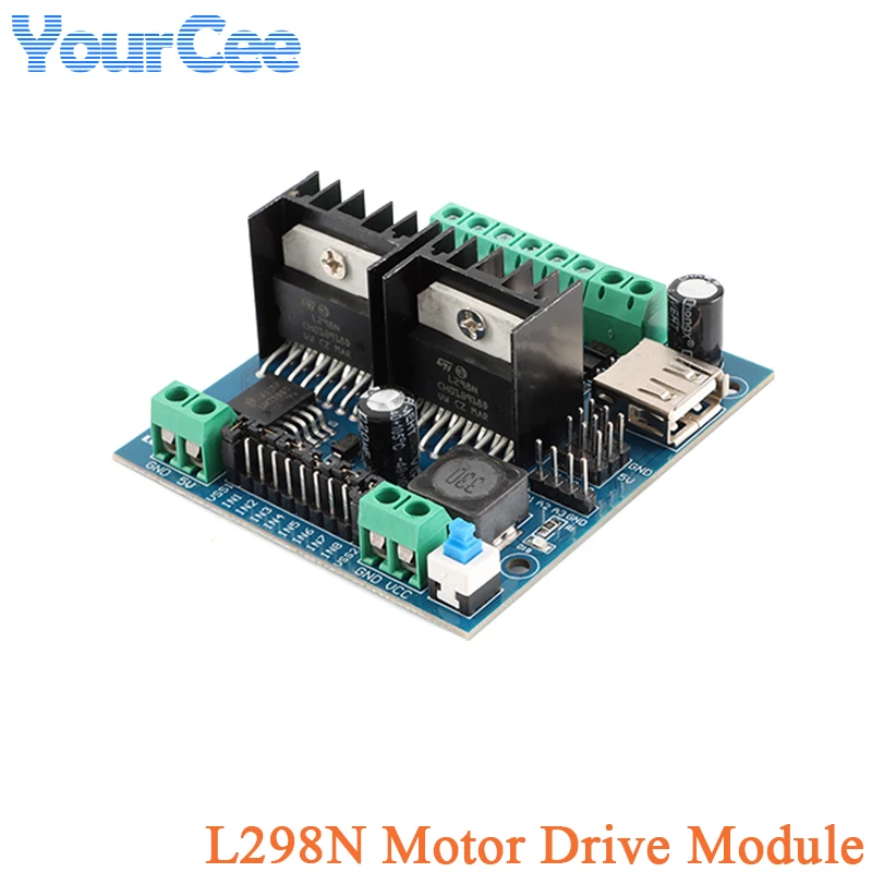 L298N 4 Channels Motor Drive Module Smart Small Car Driving Motor Board ...