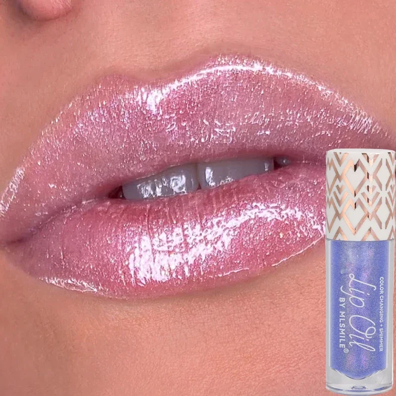 Shiny Lip Gloss Pearlescent Glitter Moisturizing Waterproof Non-sticky ...