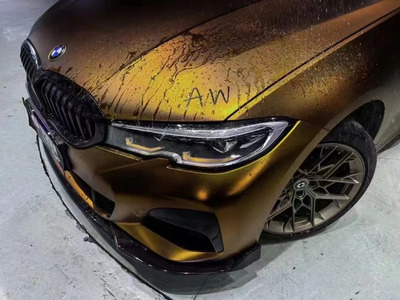 Highest Quality Super Matte Shadow Gold Metallic Vinyl Wrap Film ...