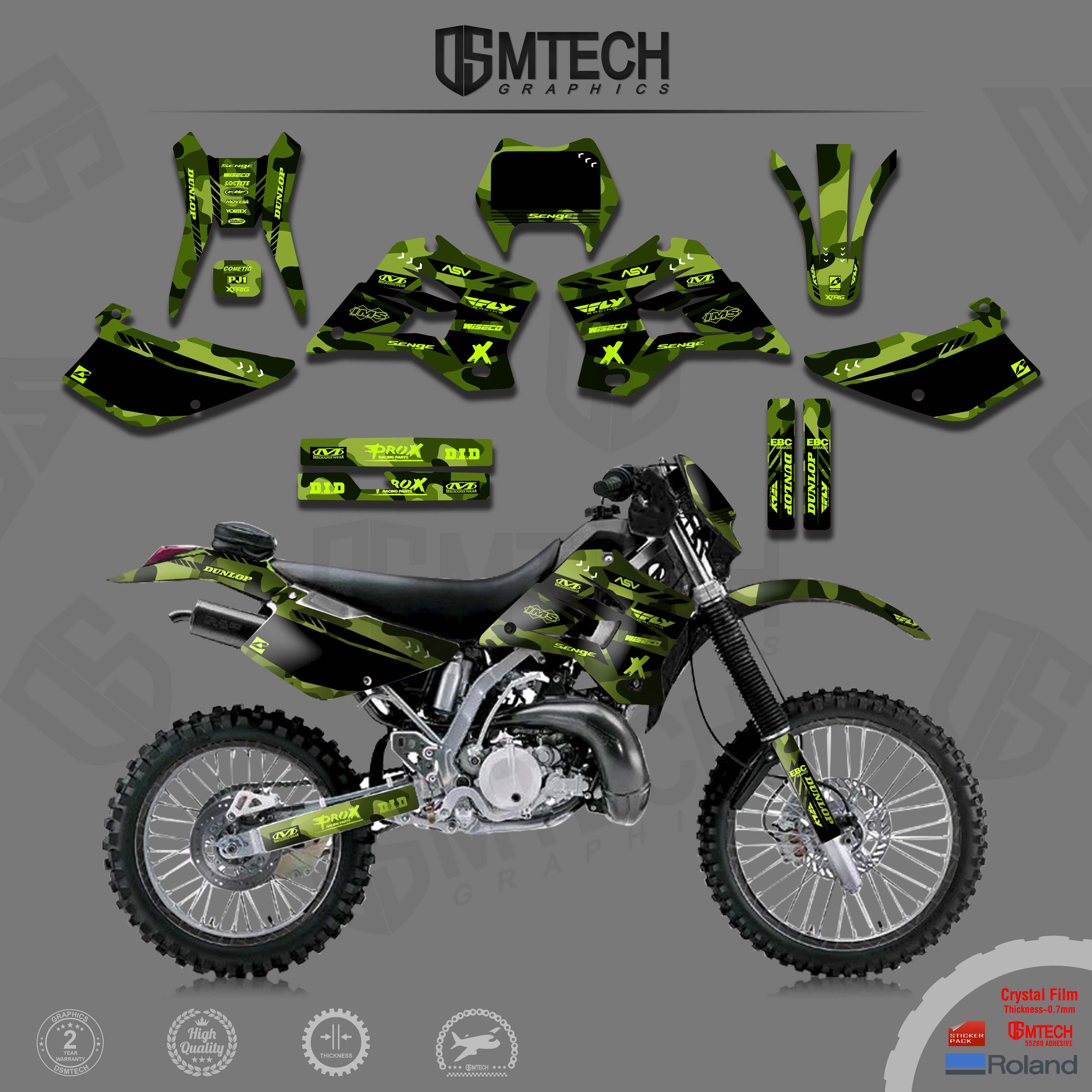 DSMTECH-Motocross-Decals-Stickers-Graphics-Kits-For-Kawasaki-1995-1996 ...