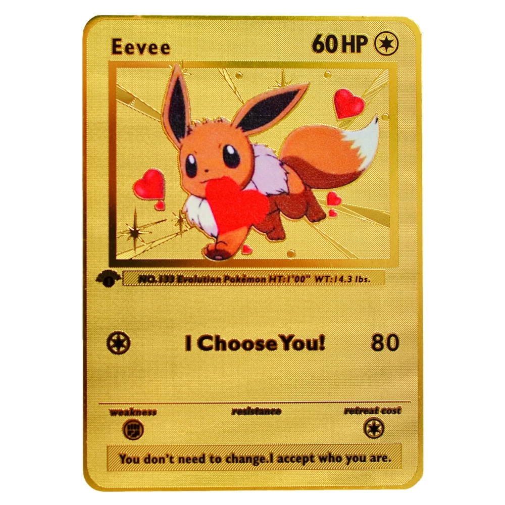Card Metal Pokémon Letters Mewtwo Gx Pikachu Charizard Vmax Genga ...