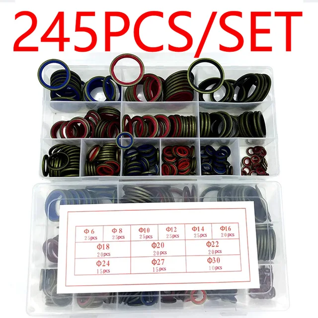 Rubber Gasket Oil Pipe Seal O Ring Combined O-ring Washer Carbon Steel ...