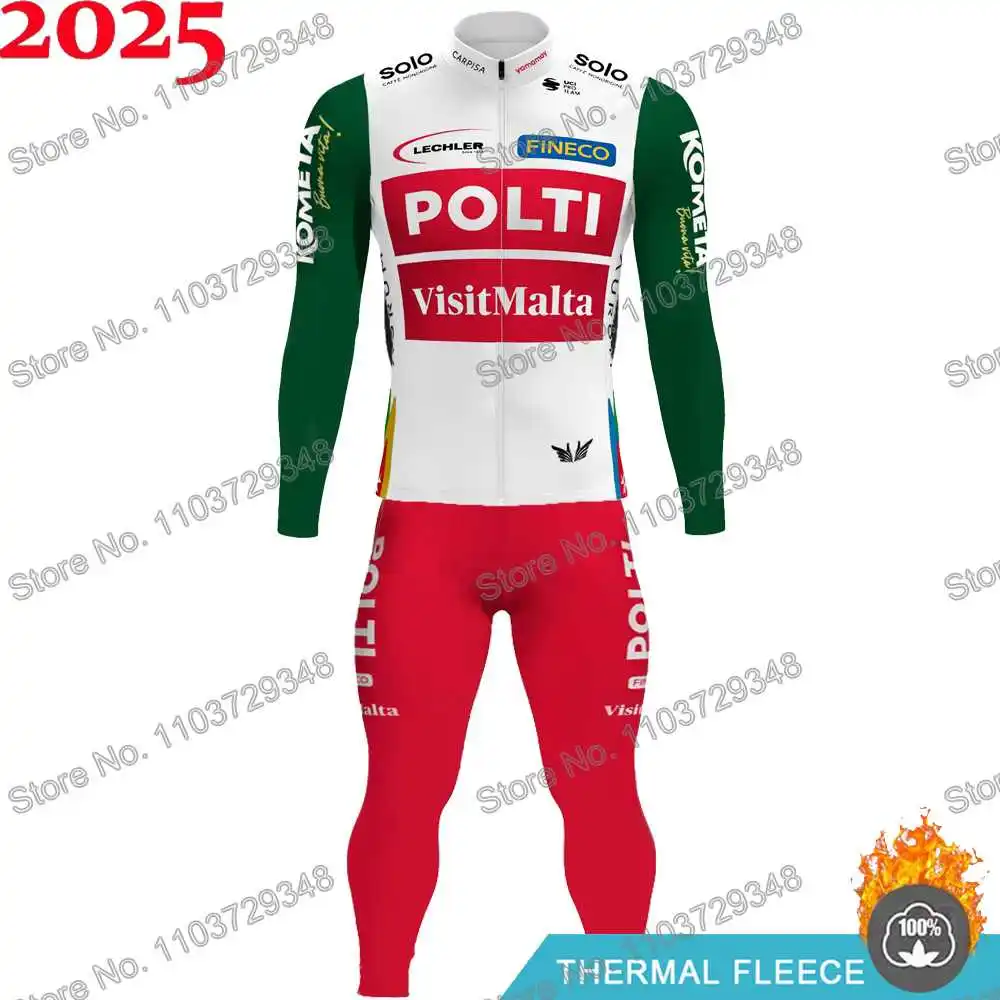 Team Polti Visit Malta 2025 Cycling Clothing Winter Cycling Jersey Men ...