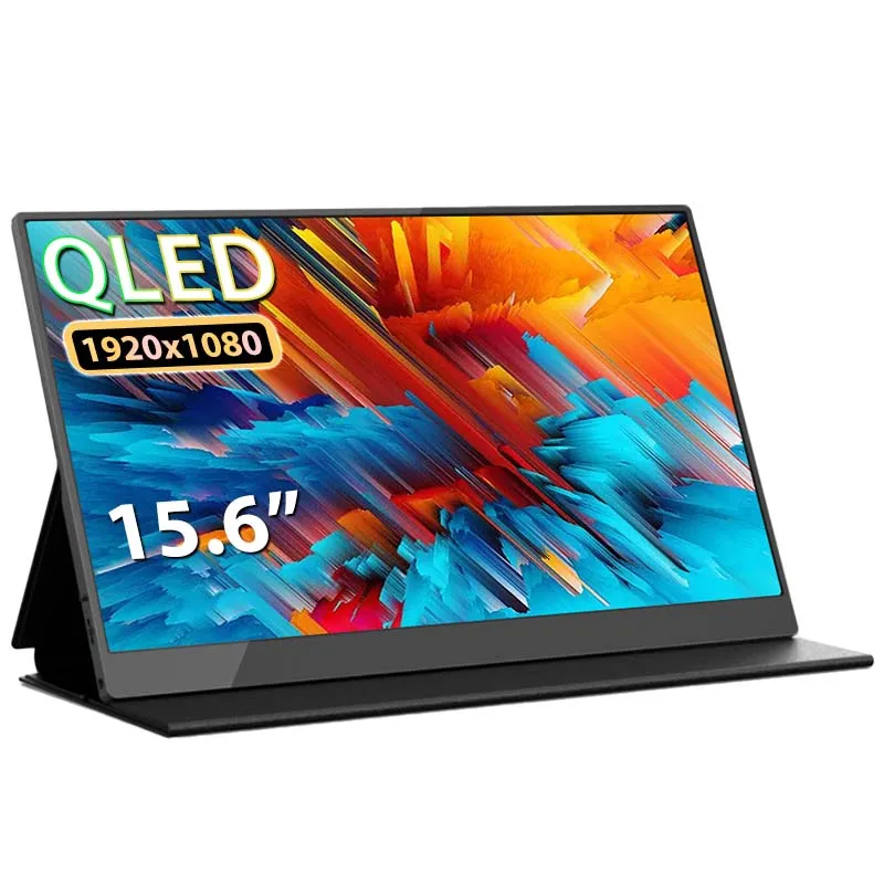 Qled 15.6 "Polegada monitor portátil hdr segundo tipo de tela externa c ...