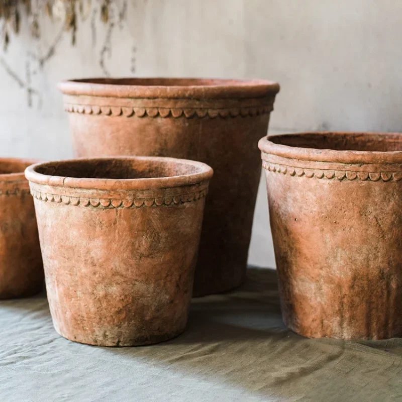 Special-Retro-Red-Pottery-Pots-for-Plants-Cement-Material-Flower-Pot ...
