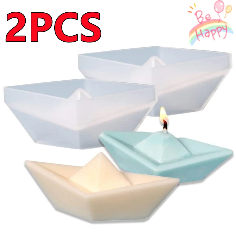 New-2-1PC-3D-Paper-Boat-Silicone-Candle-Molds-DIY-Aromath-Plaster ...