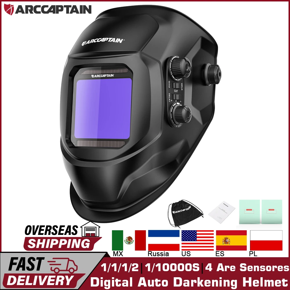 ARCCAPTAIN-Welding-Helmet-Welder-Mask-Large-View-True-Color-Solar-Power ...