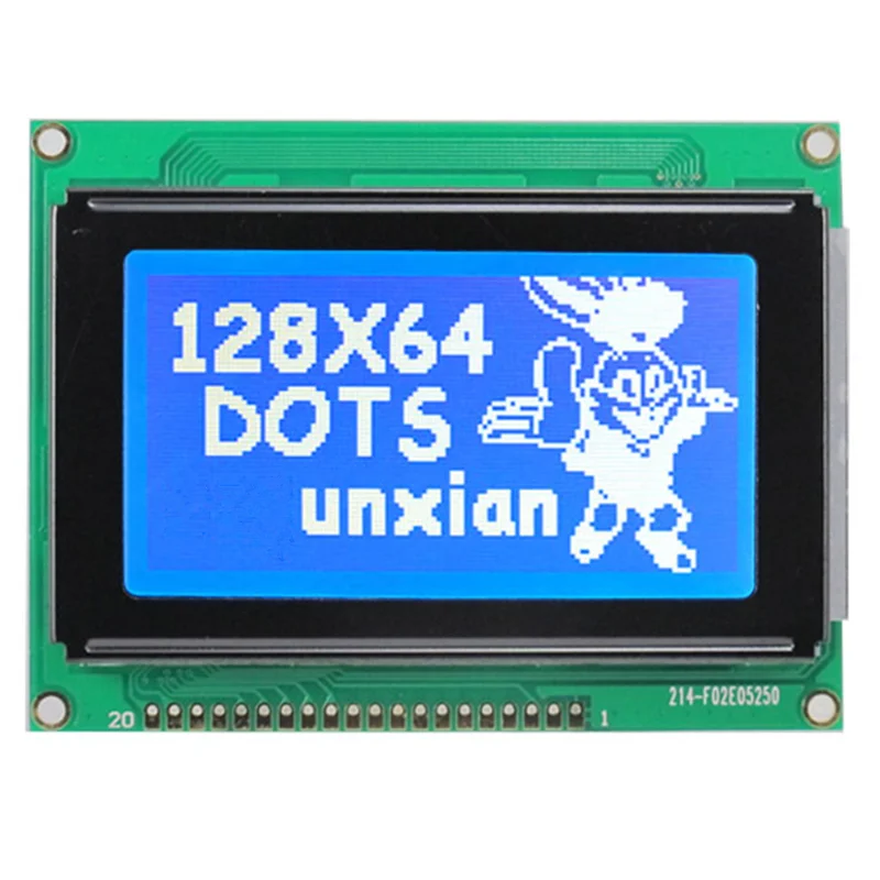 1PCS-12864A-128X64-Graphic-Dot-LCD-Module-20P-Interface-Blue-Display ...