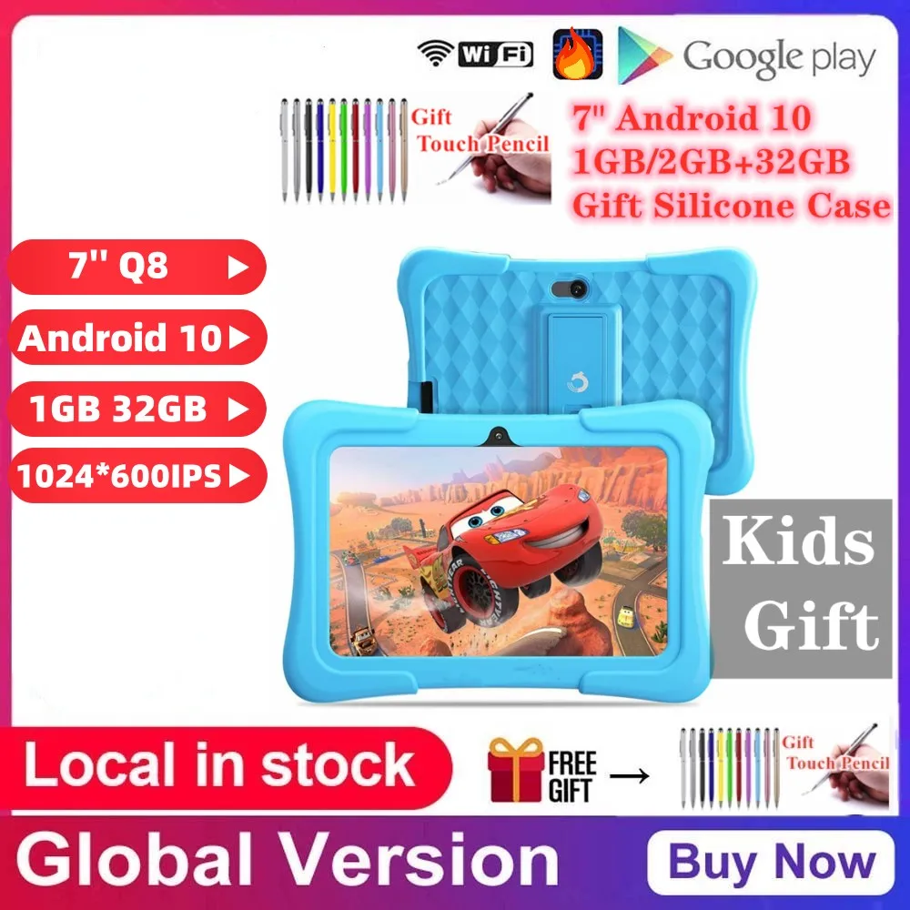 7'' Q8 Android 10 With Stand Silicone Case Quad Core 1GB RAM 32GB ROM ...