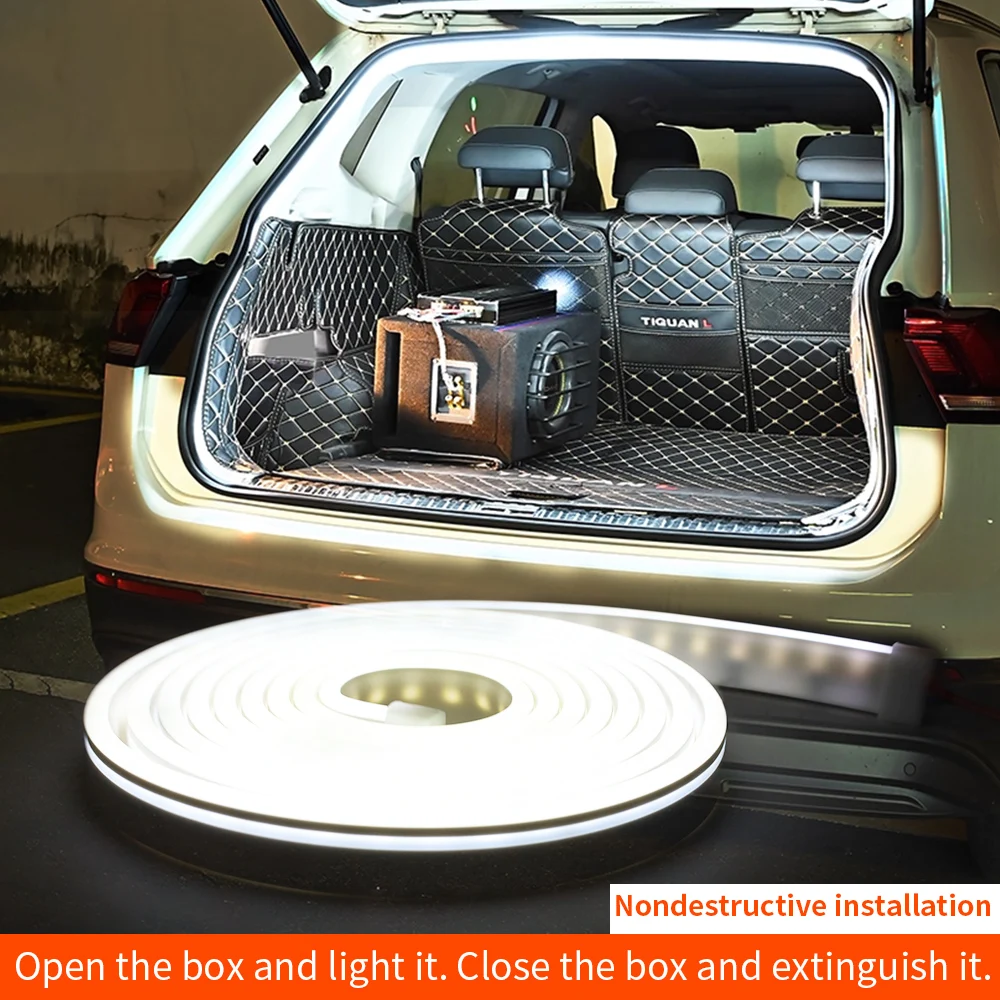 Car High Brightness Trunk Lighting Ambient Light Universal Silicone COB ...