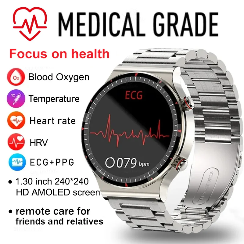Accurate Measure ECG+PPG Smart Watch Men Healthy Monitoring Blood ...
