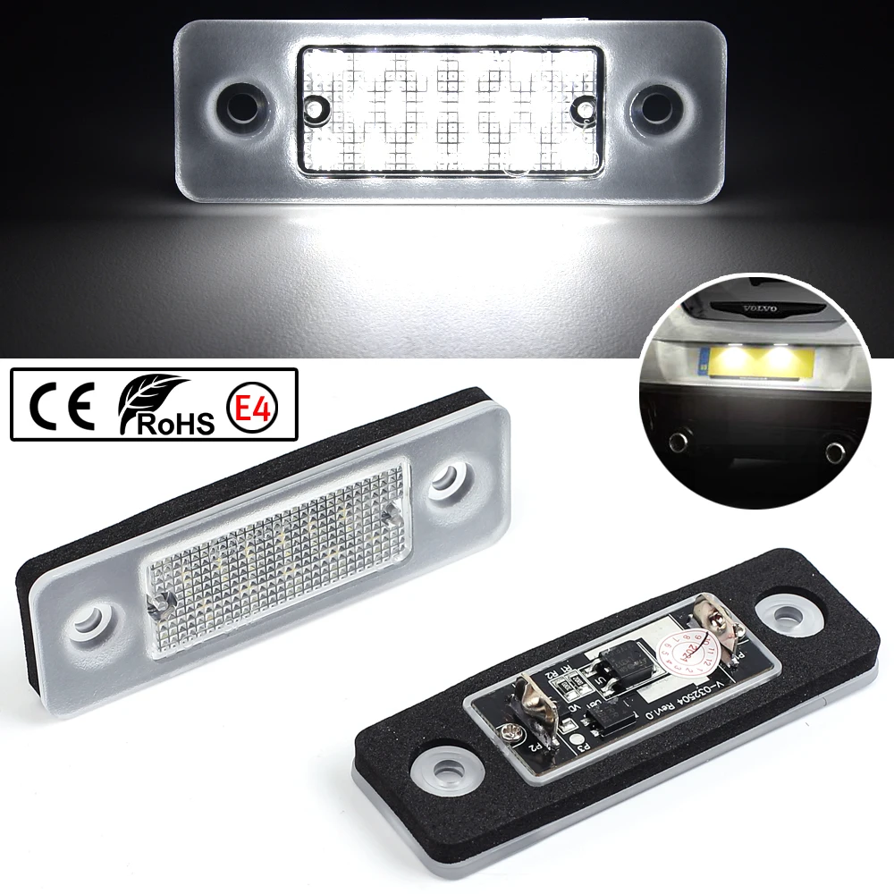2pcs-White-LED-License-Number-Plate-Light-Bulb-For-Volvo-C30-2008-2013 ...
