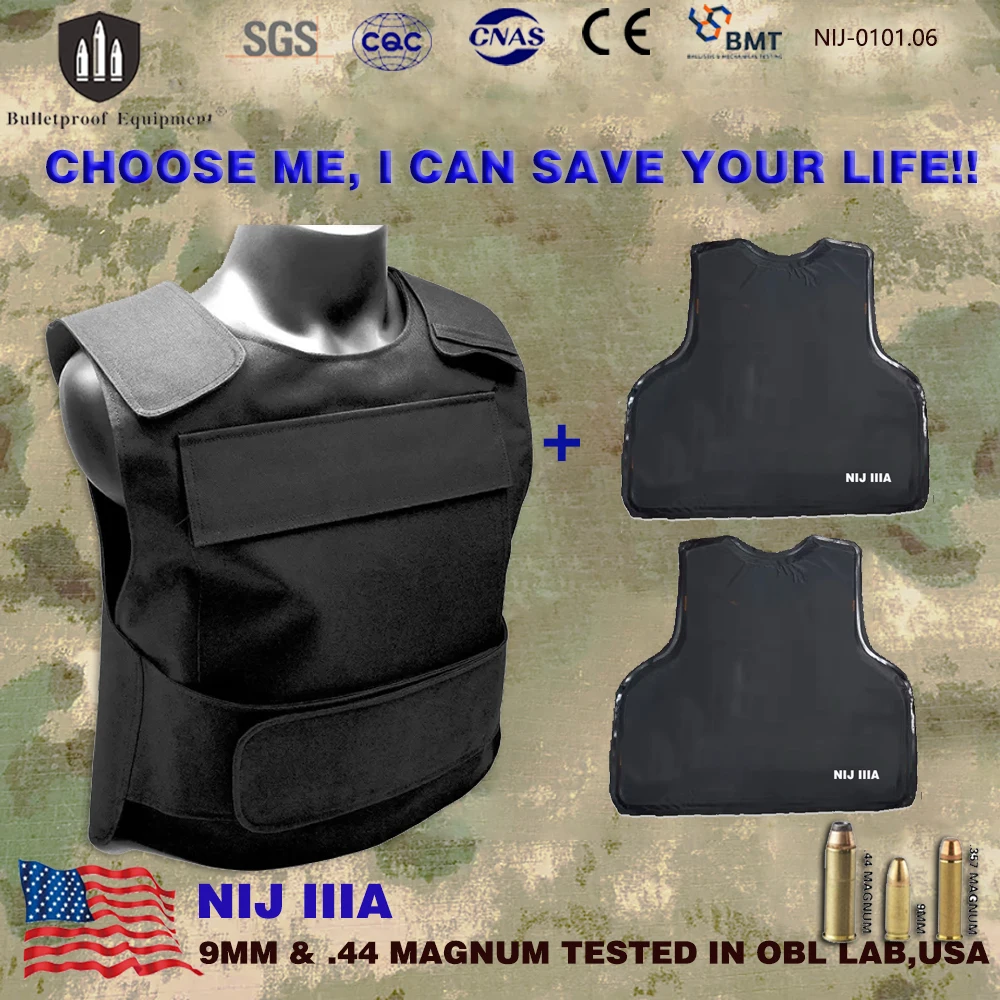 Gilet pare-balles léger NIJ IIIA niveau 3A, armure douce PE, port ...