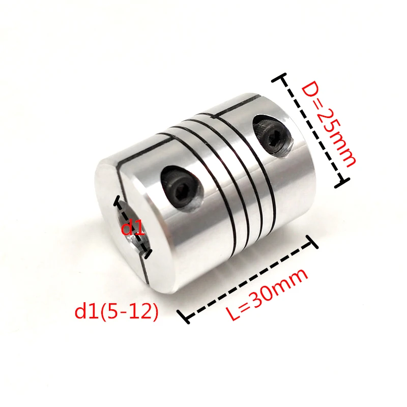 Acoplador de eje Flexible, piezas cnc, 6,35x8mm, 5/6/6, 35/8/10/12mm, acoplador de 8 a 10mm, D25 ...