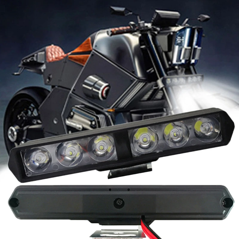 Phare auxiliaire à 6 LED pour moto, lampe à haute luminosité, Flash DRL, pour véhicule ...