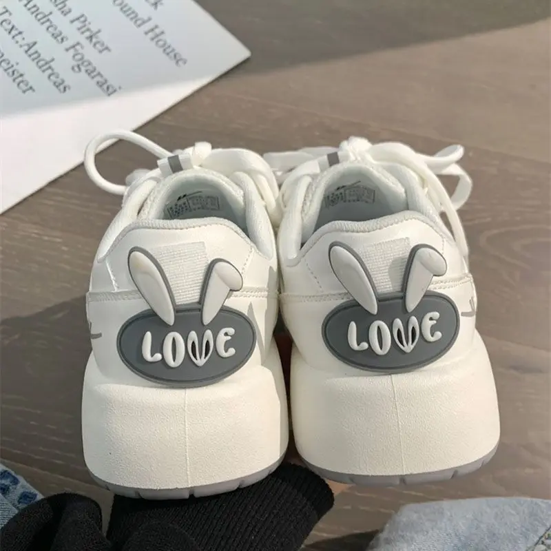 SHANPA-Kawaii-Rabbit-Ears-Decorative-White-Shoes-Korean-Fashion-2022 ...