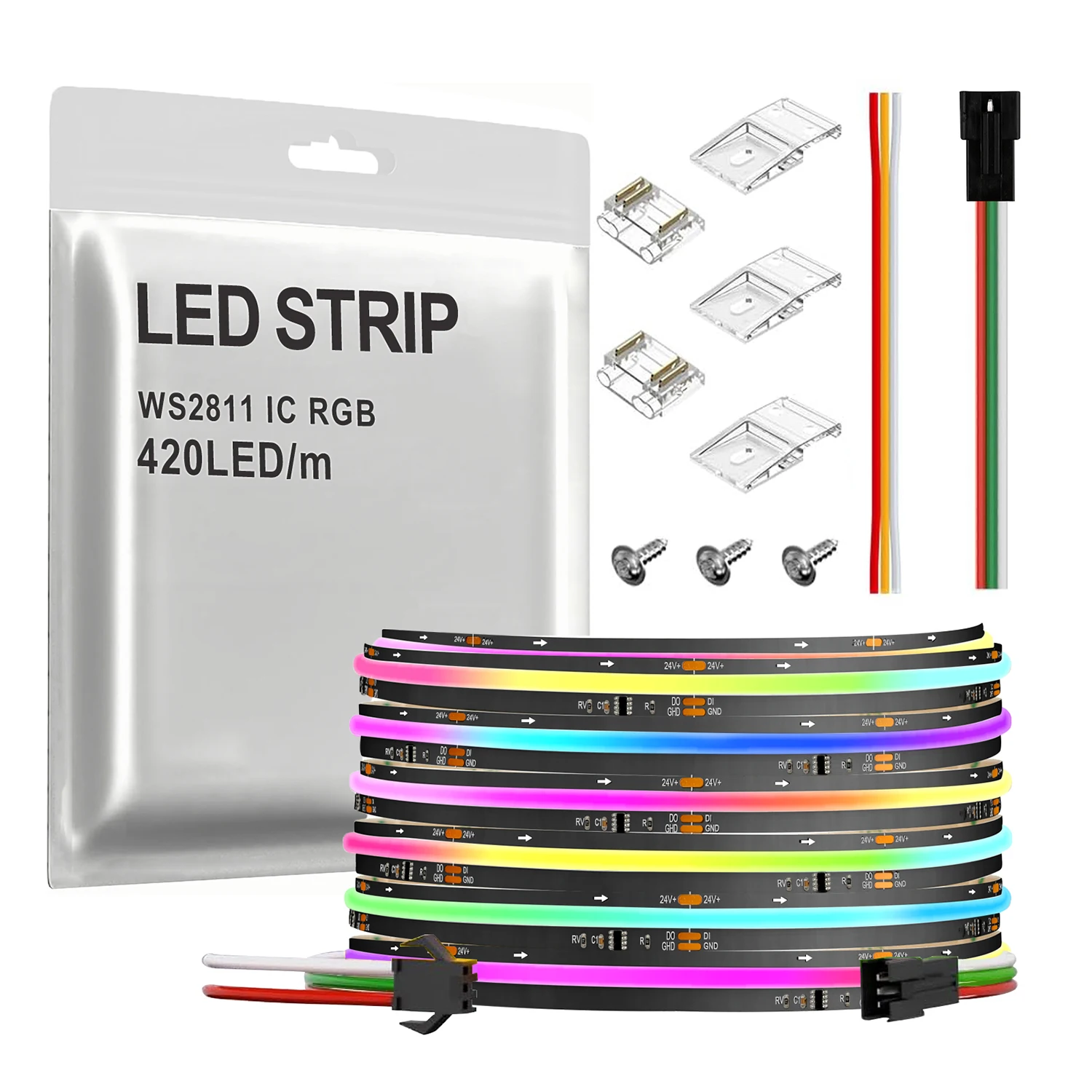 SPI-COB-LED-Strip-WS2811-RGB-IC-Addressable-420LEDs-m-Pixel-Dream-Color ...