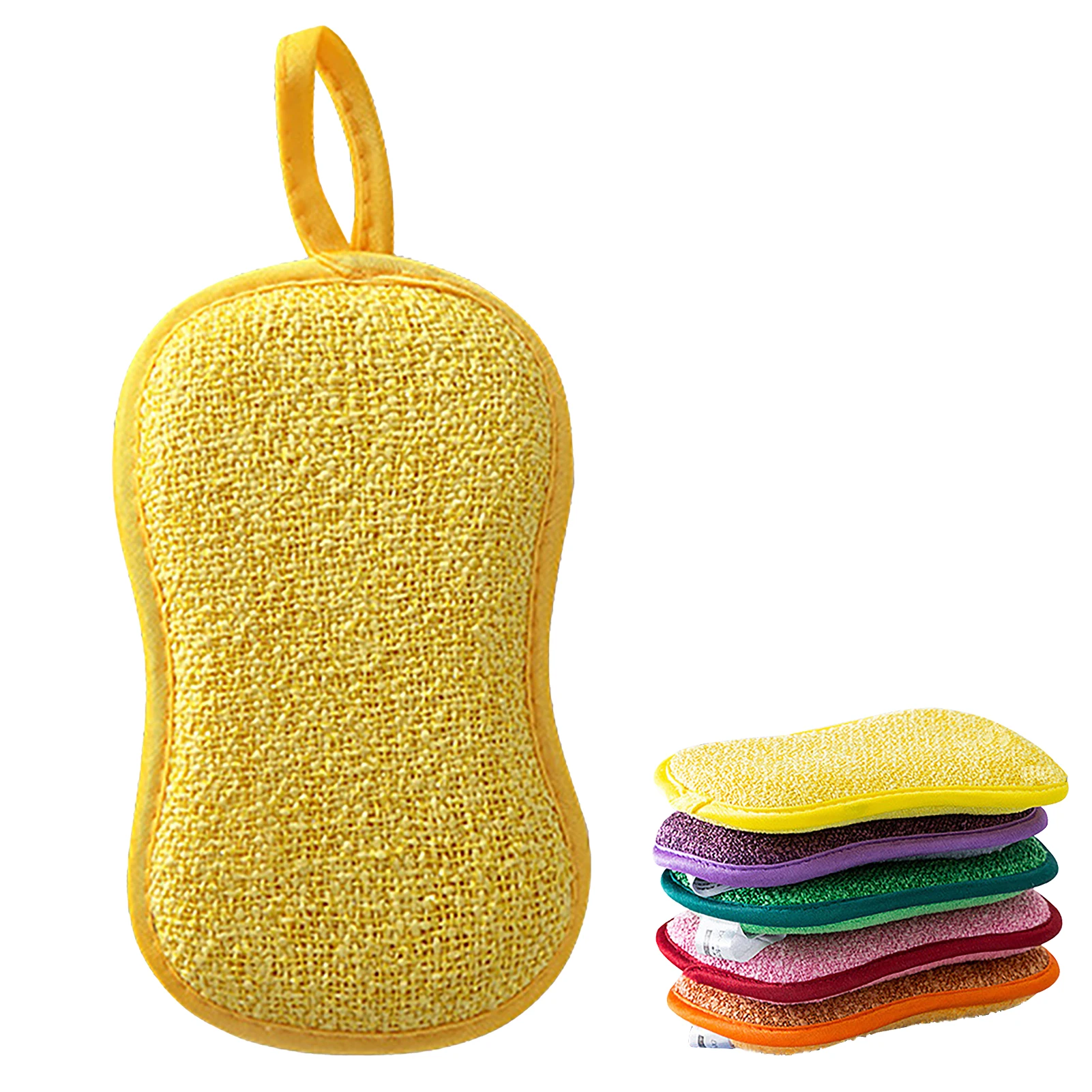 5pcs-Dish-Sponge-Double-Sided-With-Handle-Super-Absorbent-Kitchen ...