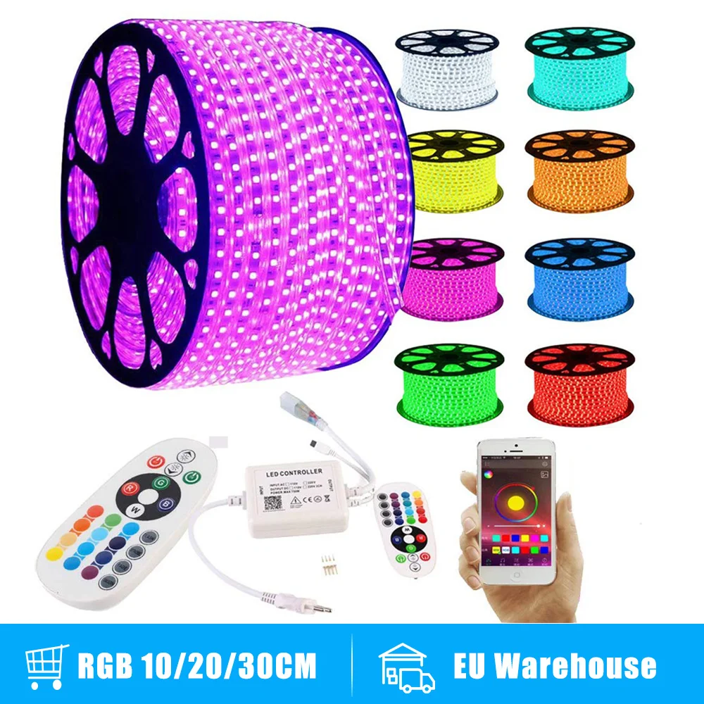 LED-Strip-Light-10-20-30M-SMD-5050-220V-720W-Controller-RGB-Color ...