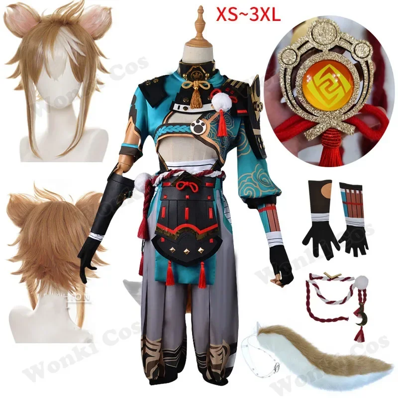 Gorou-Cosplay-Costume-Wig-with-Ears-Impact-Inazuma-Goro-Cosplay-Tail ...