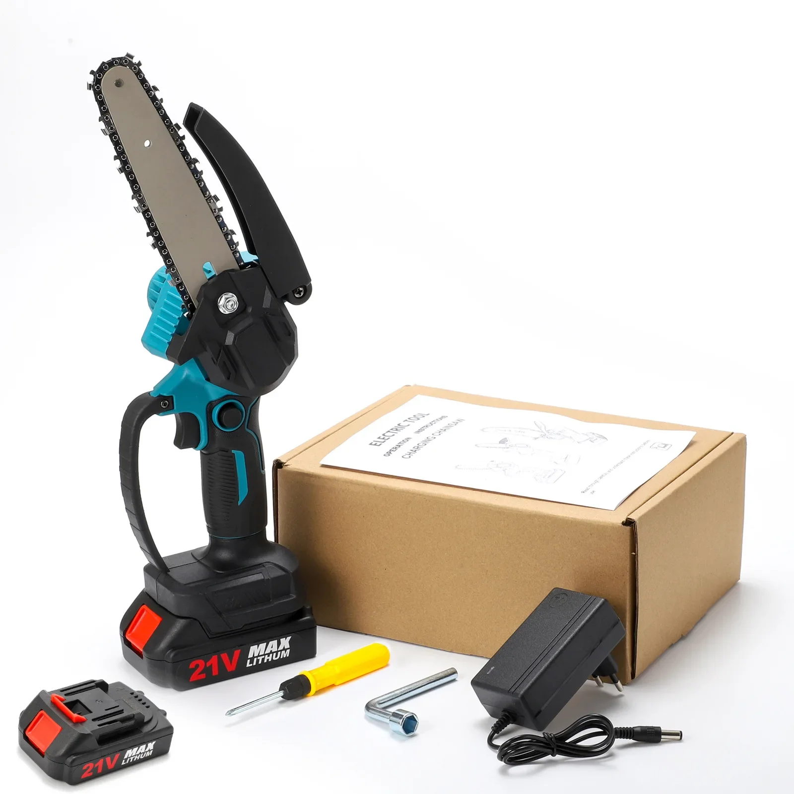 New-Li-Battery-6In-Brushless-Chain-Saw-Cordless-Mini-Handheld-Pruning ...