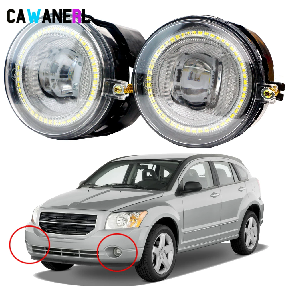 2-X-Car-LED-Fog-Light-Angel-Eye-DRL-Daytime-Running-Lamp-9005-For-Dodge ...
