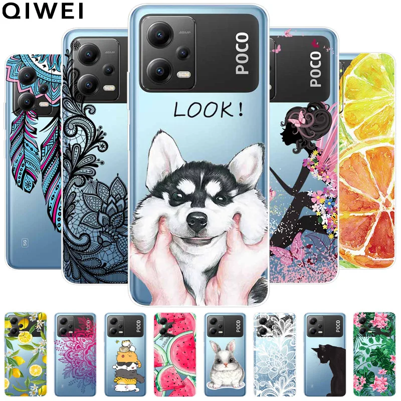 Para-Poco-X5-5G-Case-Transparente-Soft-Silicone-TPU-Capa-Protetora-para ...