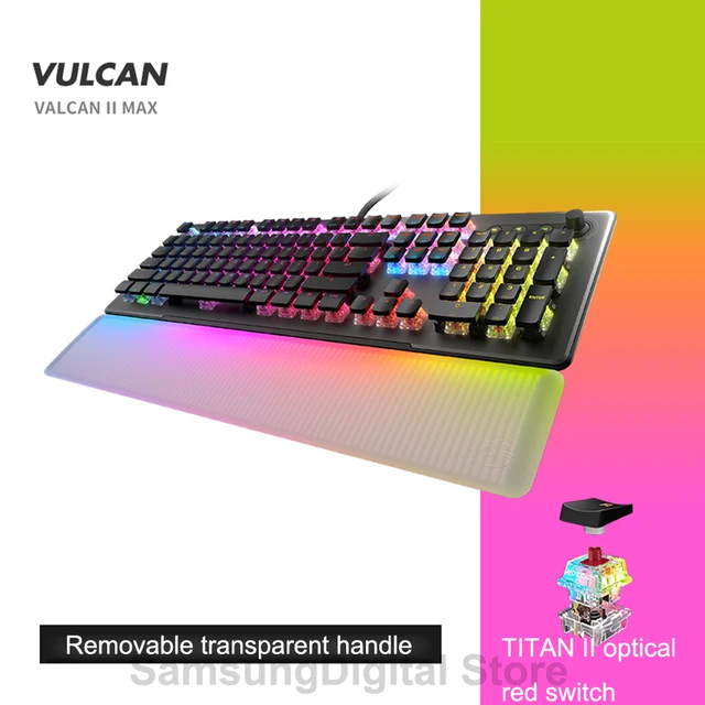 Original para roccat vulcan ii max prendido teclado mecânico 104-chave aimo rgb retroiluminado ...