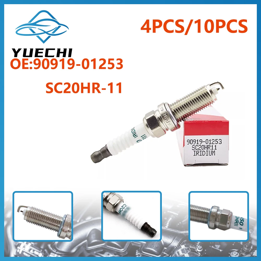 Nova vela de ignição 4/10pcs 90919-01253 SC20HR-11 para Toyota Corolla ...