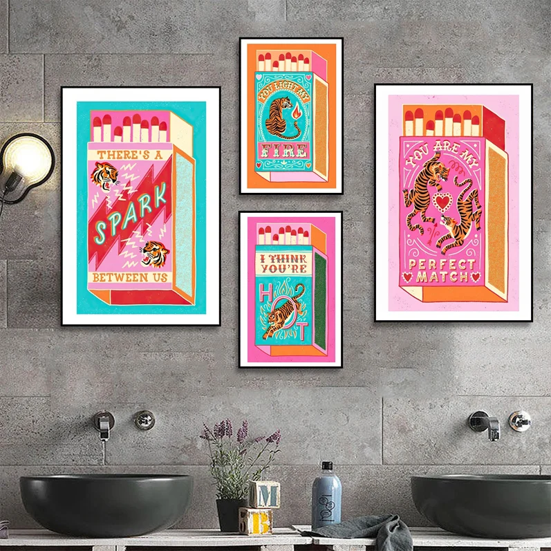 Tiger Matchbox Anime Posters Sticky Whitepaper Sticker DIY Room Bar ...