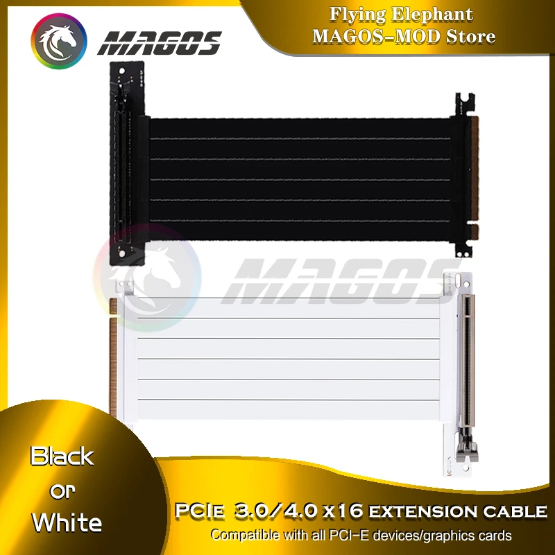 Cabo Riser PCIE X16, Extensão para Placa Gráfica, PCI Express Riser, Extensor Blindado, Antijam ...