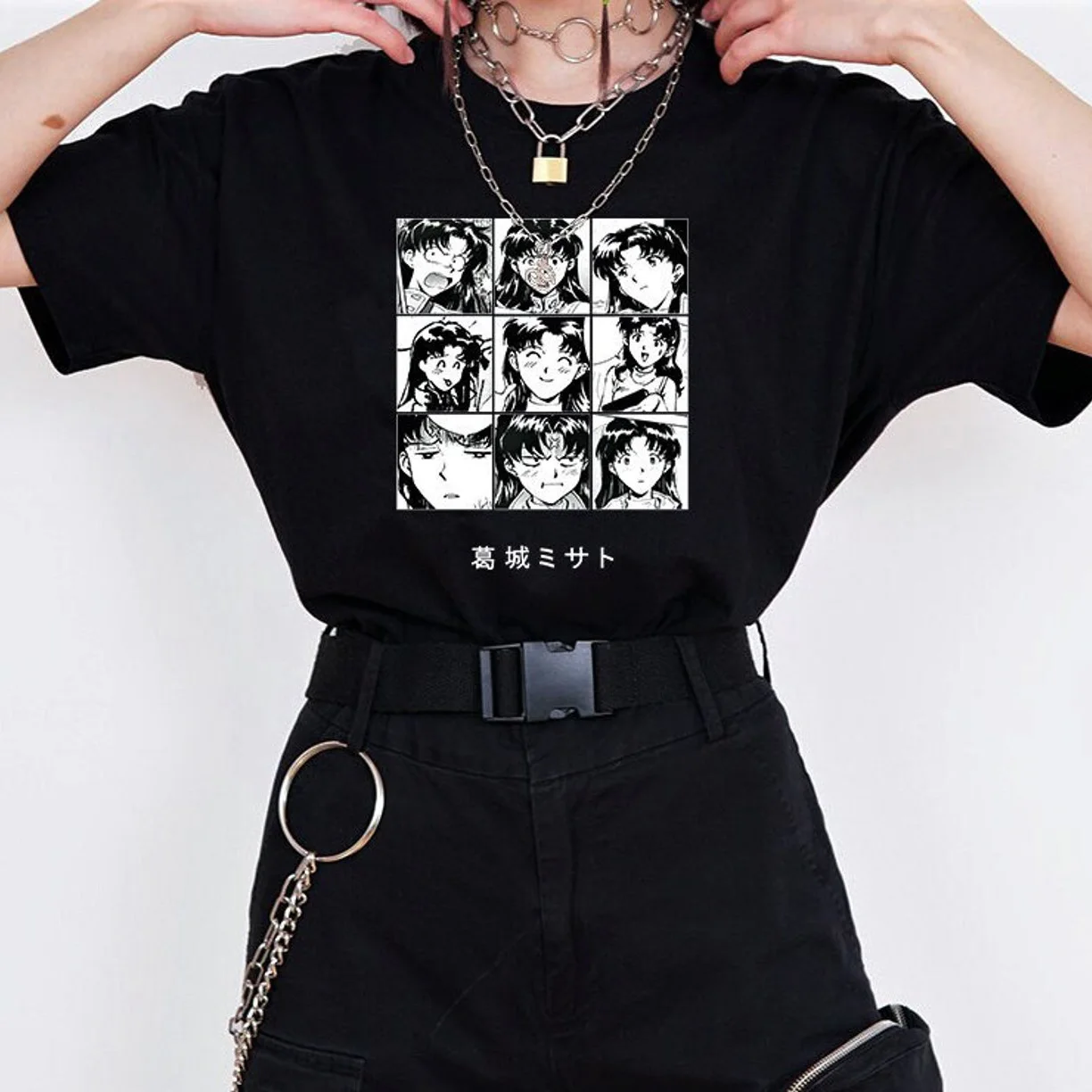 Tee Shirt Kawaii Goth Anime | Goth Anime Shirt Female | Goth Clothes ...