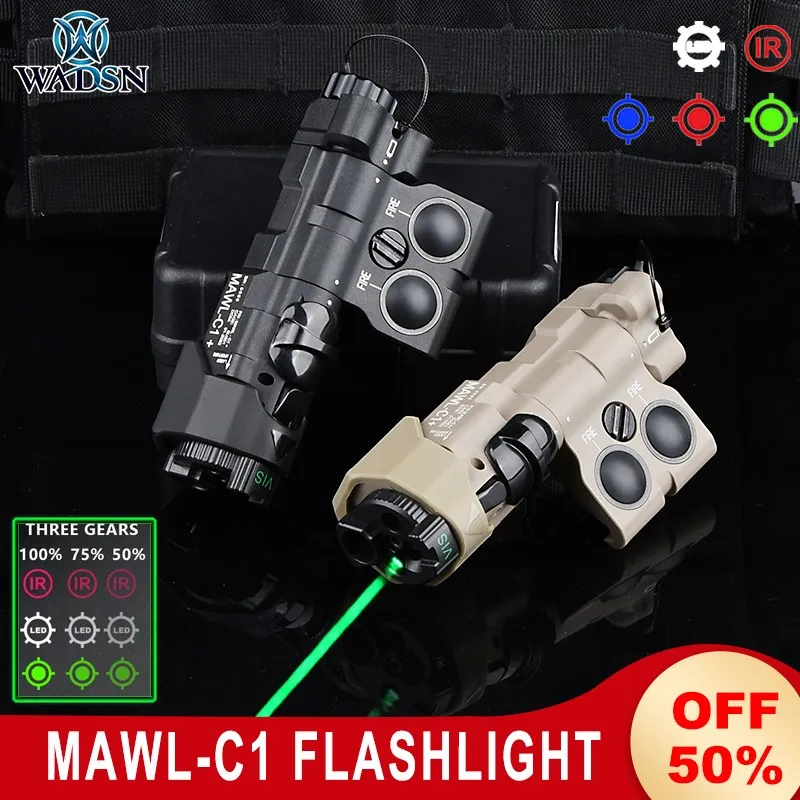 Nylon-MAWL-C1-Flashlight-Tactical-Weapon-Light-Hunting-Aiming-Indicator-Red-Green-Blue-Laser ...