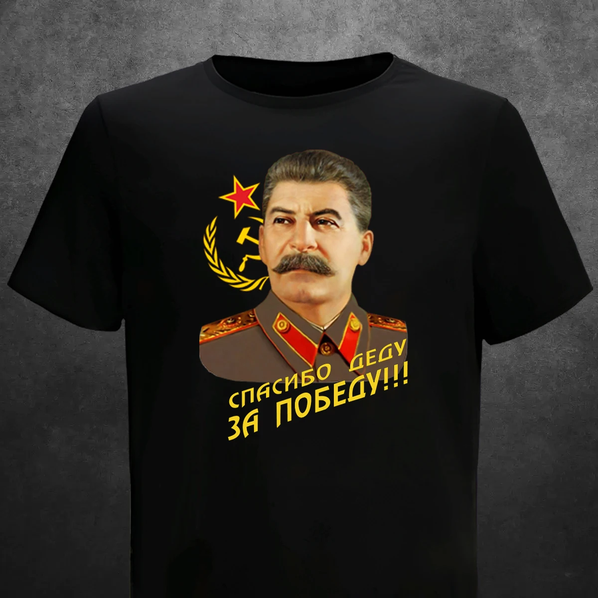 T-Shirt-Man-USSR-Thanks-to-Grandfather-for-Victory-Stalin-Summer-Casual ...
