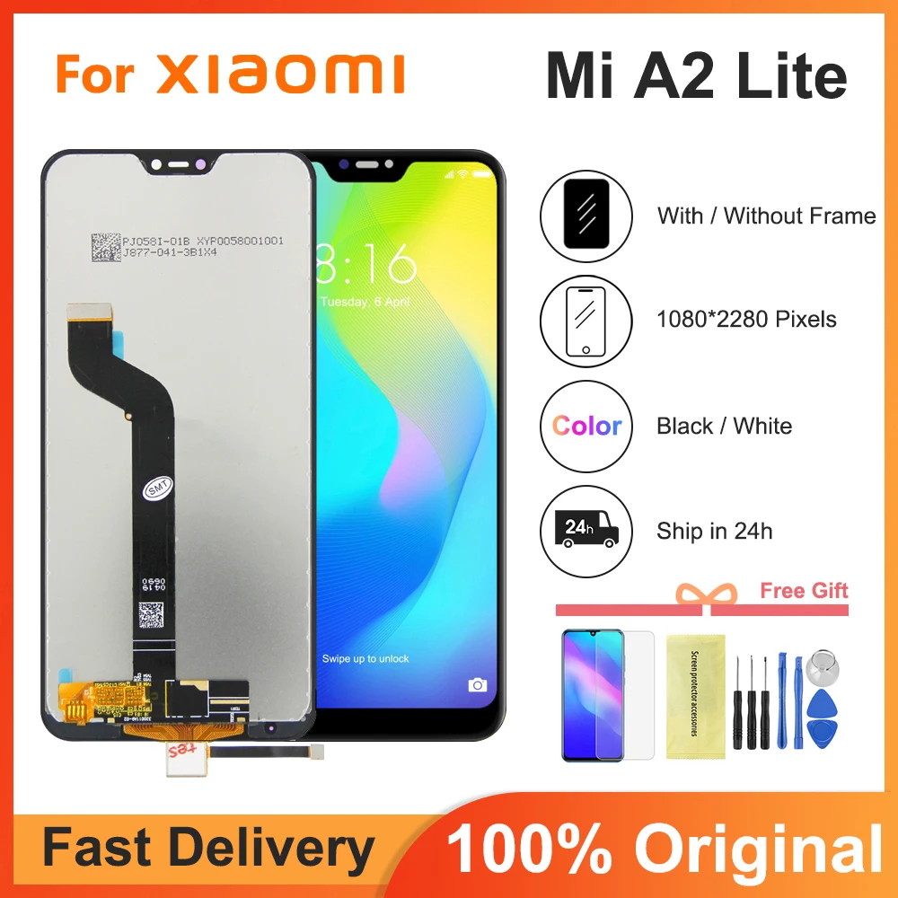 5.84 "Original สำหรับ Xiaomi Mi A2 Lite จอแสดงผล LCD Touch Screen ...