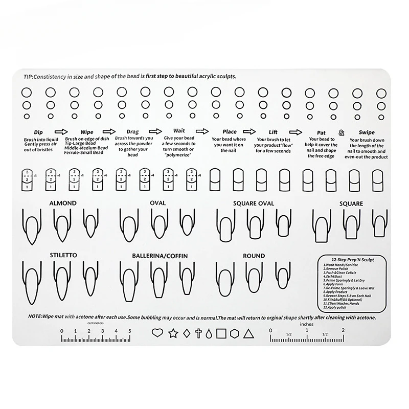 Silicone-Acrylic-Nail-Practice-Training-Sheet-Mat-Manicure-Liquid ...