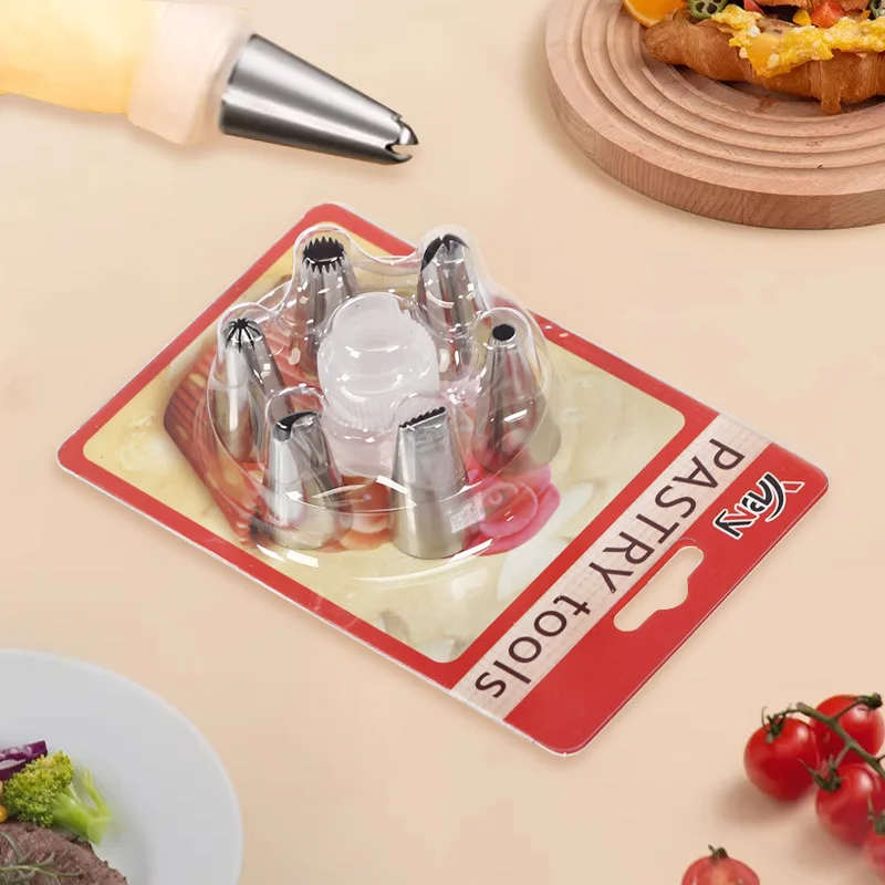 7-Piece-Set-Of-Baking-Tools-304-Stainless-Steel-Decorating-Mouth-Set ...