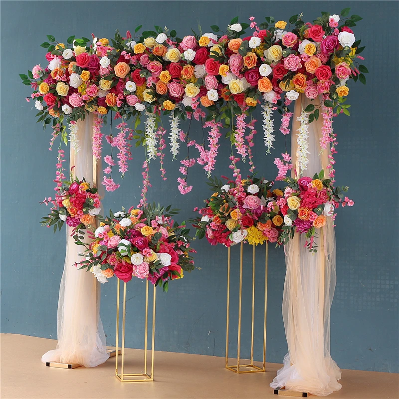 Wedding-Flower-Stand-Decoration-Colorful-Flower-Flower-Arrangement-for ...