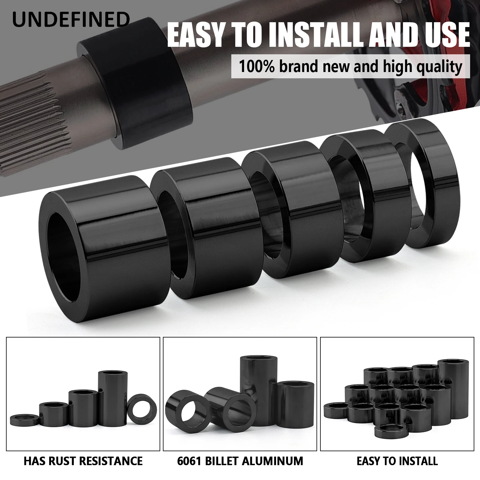 Universal Motorcycle Accessories Wheel Axle Spacers Kit 3/4" ID 1-1/4 ...