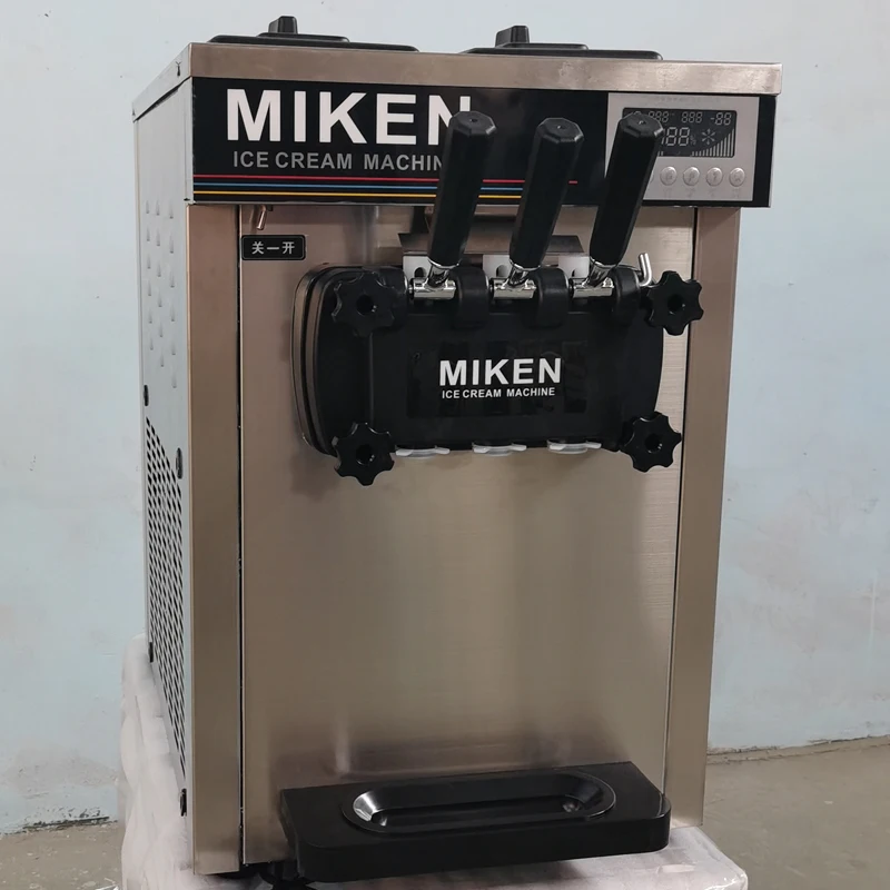 Comercial macio máquina de sorvete verão lanche loja café 2 + 1 sabores ...