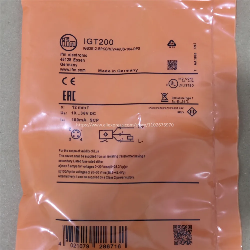 IFM IGT200 IGT201 IGT203 IGT204 IGT219 IGT220 IGT211 Proximity Switch ...