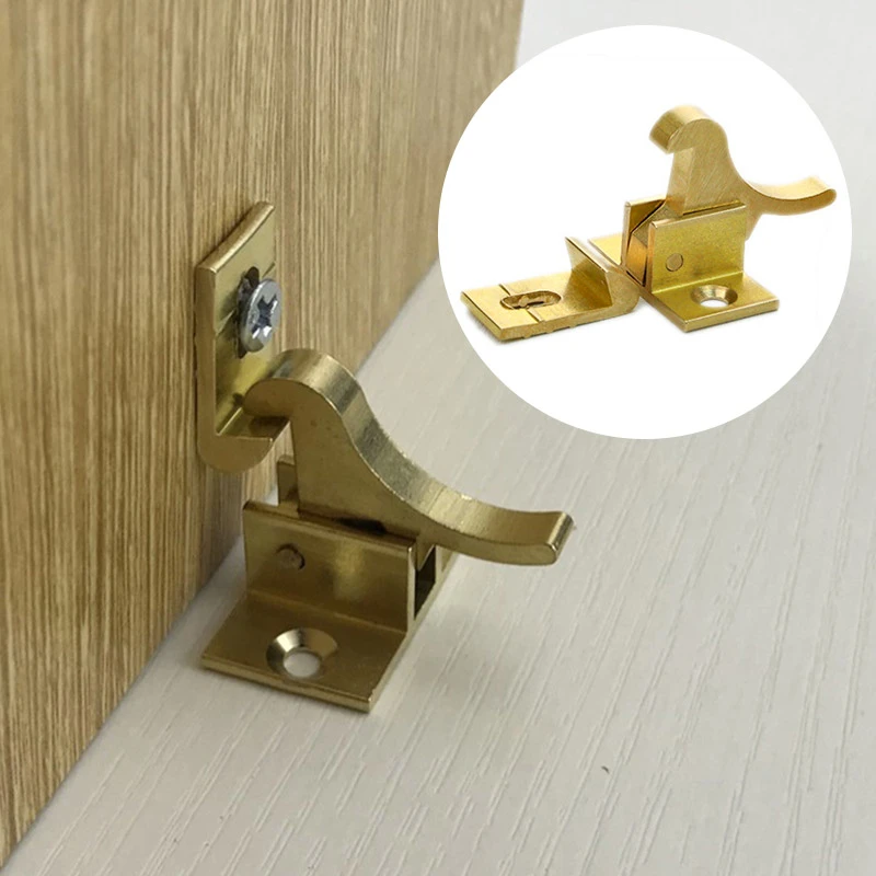 Safety Copper Hook Latch Lock Door Buckle Door Bolt Self Locking Door ...