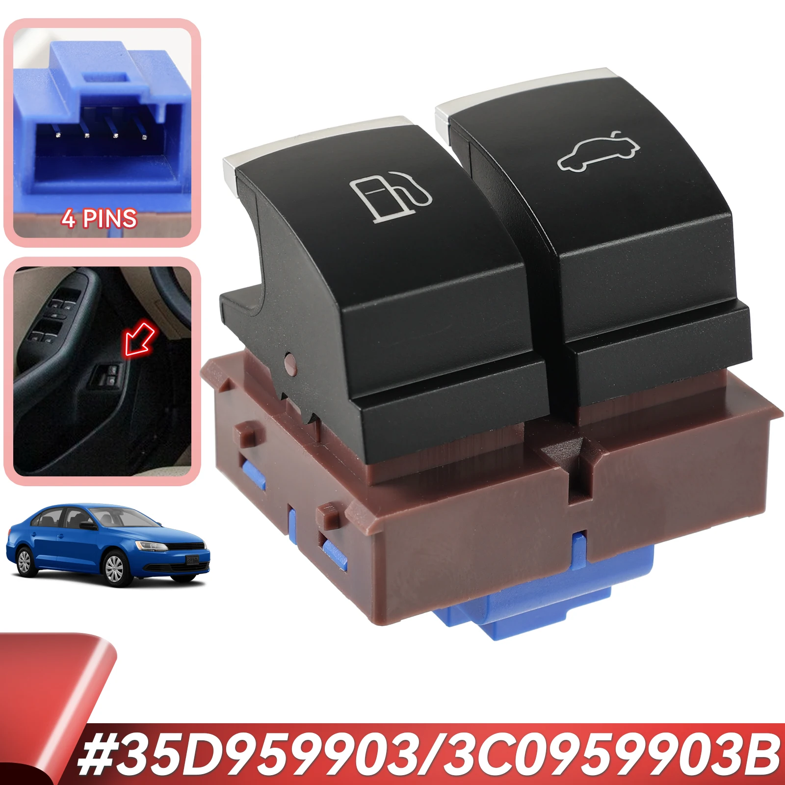 35D959903 Gas Fuel Tank Switch Oil Cap Door Release Key Trunk Luggage ...
