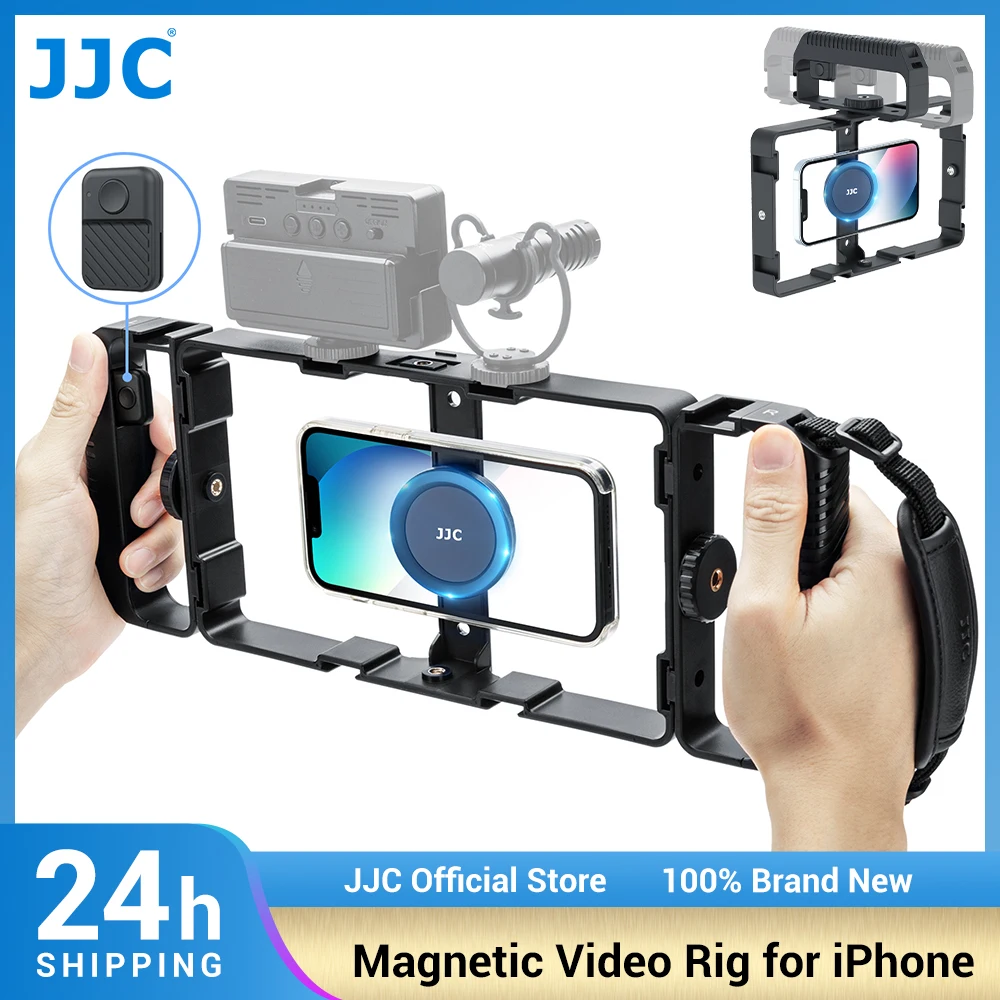 JJC Magnetic Smartphone Video Rig Kit with Remote Control Vlog Cage ...