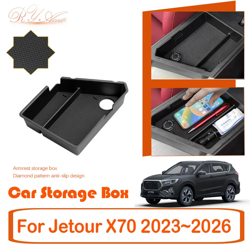 Car Storage Box For Jetour X70 2023 2024 2025 2026 Anti-dirty Armrest ...