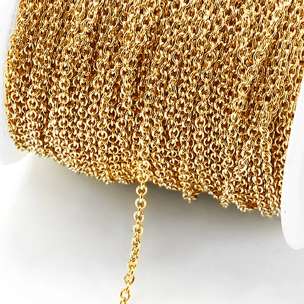 10Meters 2Meters Gold Color Stainless Steel O Shape Link Chain Round ...