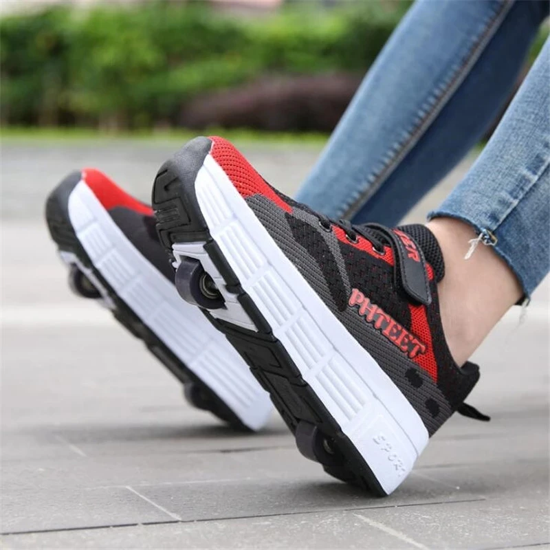 Adult-Children-Roller-Skates-Shoes-Sneakers-Men-with-Single-Wheel-and ...