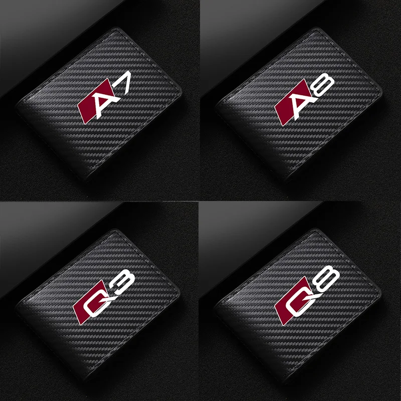 Carbon Fiber Car Driver License Bag ID Card Holder Wallet Credit Card ...