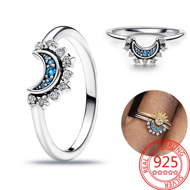 Old Silver Crescent Moon Ring